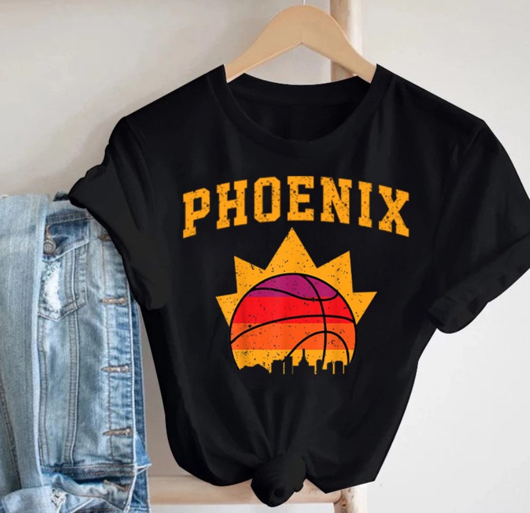 Phoenix Basketball Retro Design Vintage Black Tshirt, Phoenix ...