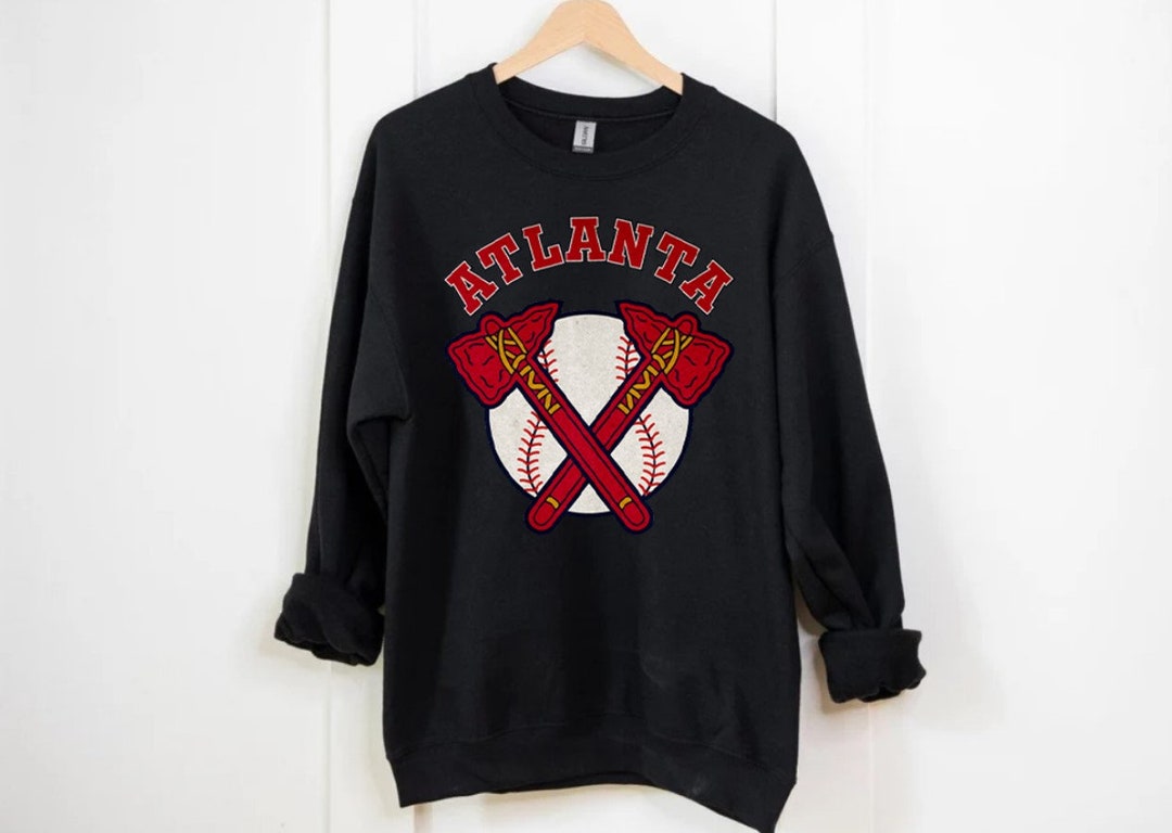 Atlanta Baseball Team Retro Black Sweatshirt, Atlanta Baseball Vintage ...