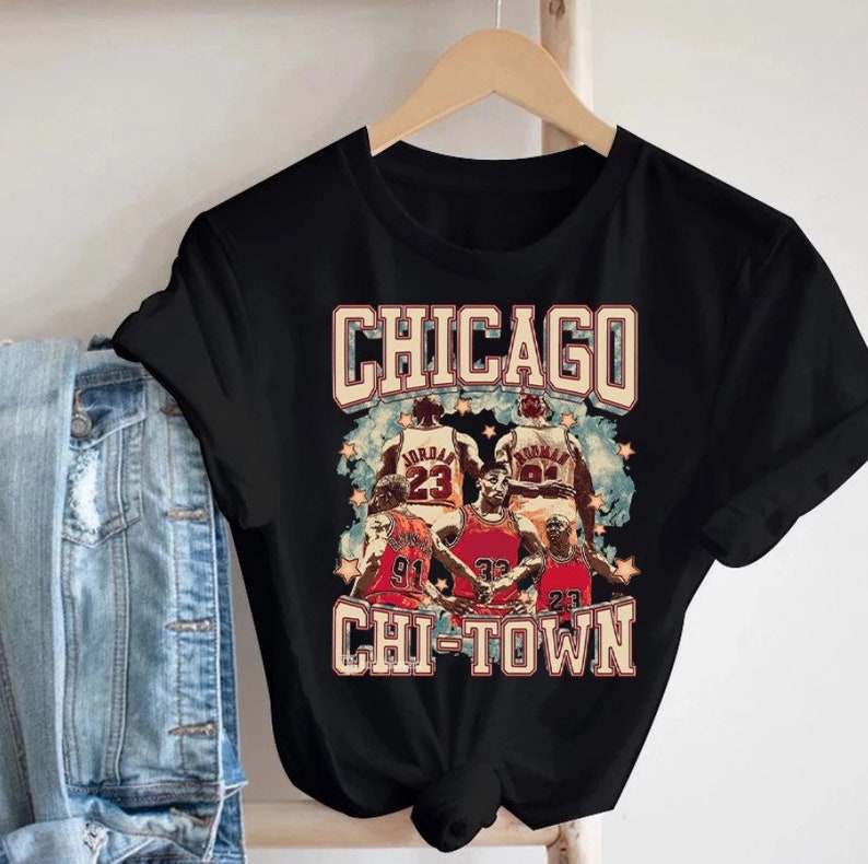 Chicago Basketball Chi Town Vintage Classic Black Tshirt - Etsy