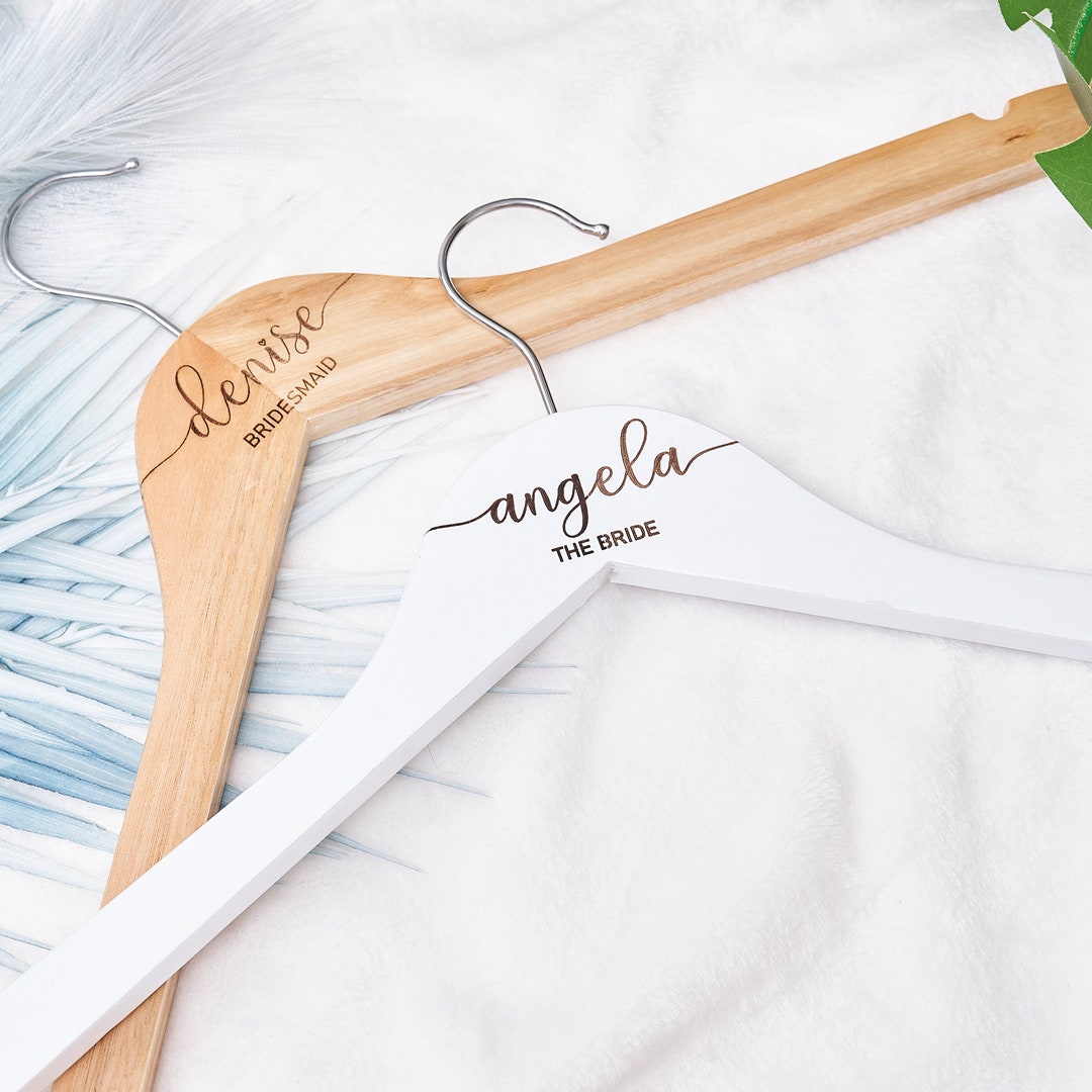 Personalized Wood Hangers for Bridesmaids Engraved With Name and ...