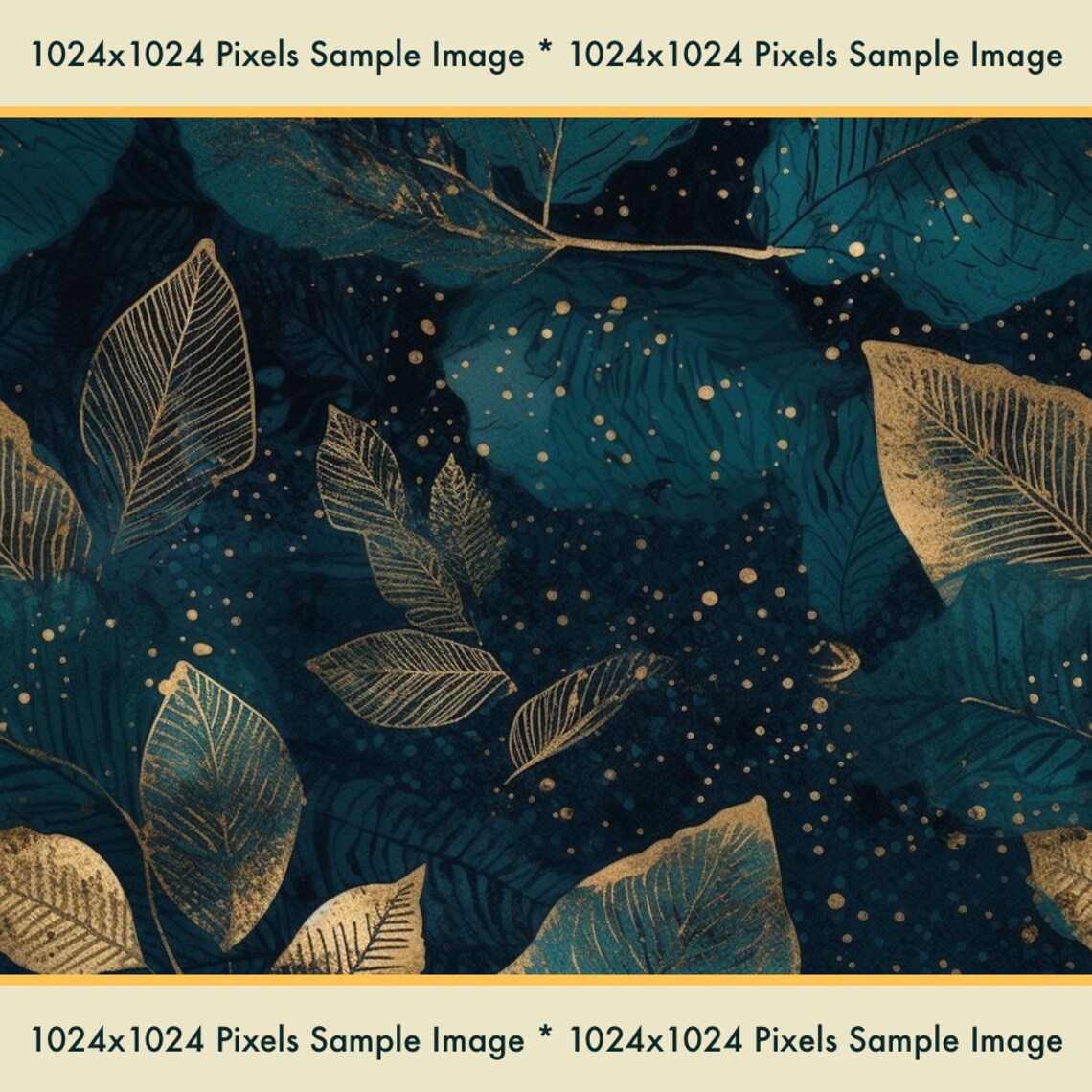 47 Green and Gold Leaves Seamless Pattern Premium Pack Jungle Leaf ...