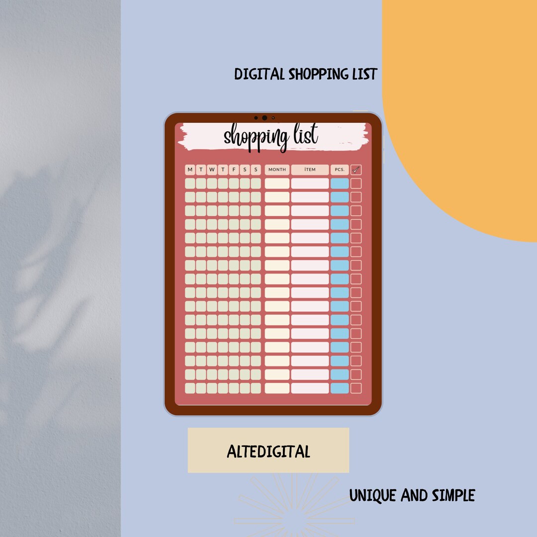 Smart Shopping List Printable, Customizable, Instant Download, Organize ...