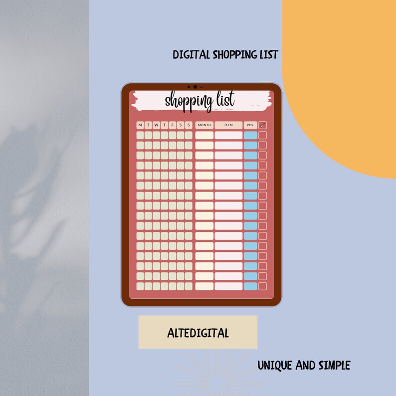 Smart Shopping List Printable, Customizable, Instant Download, Organize ...