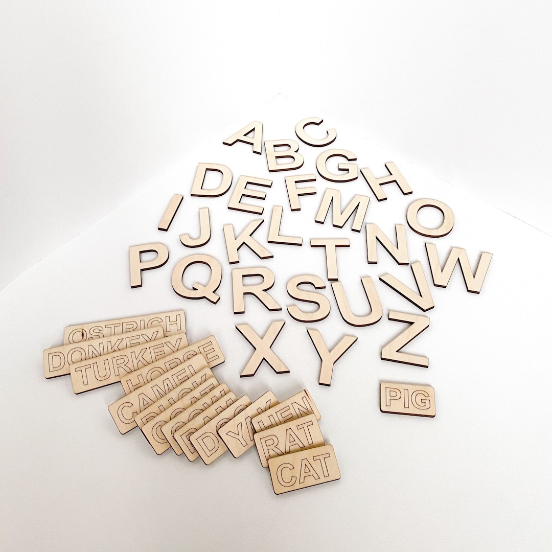 Wooden Alphabet Letters, Educational Toys for Kids, Montessori ...