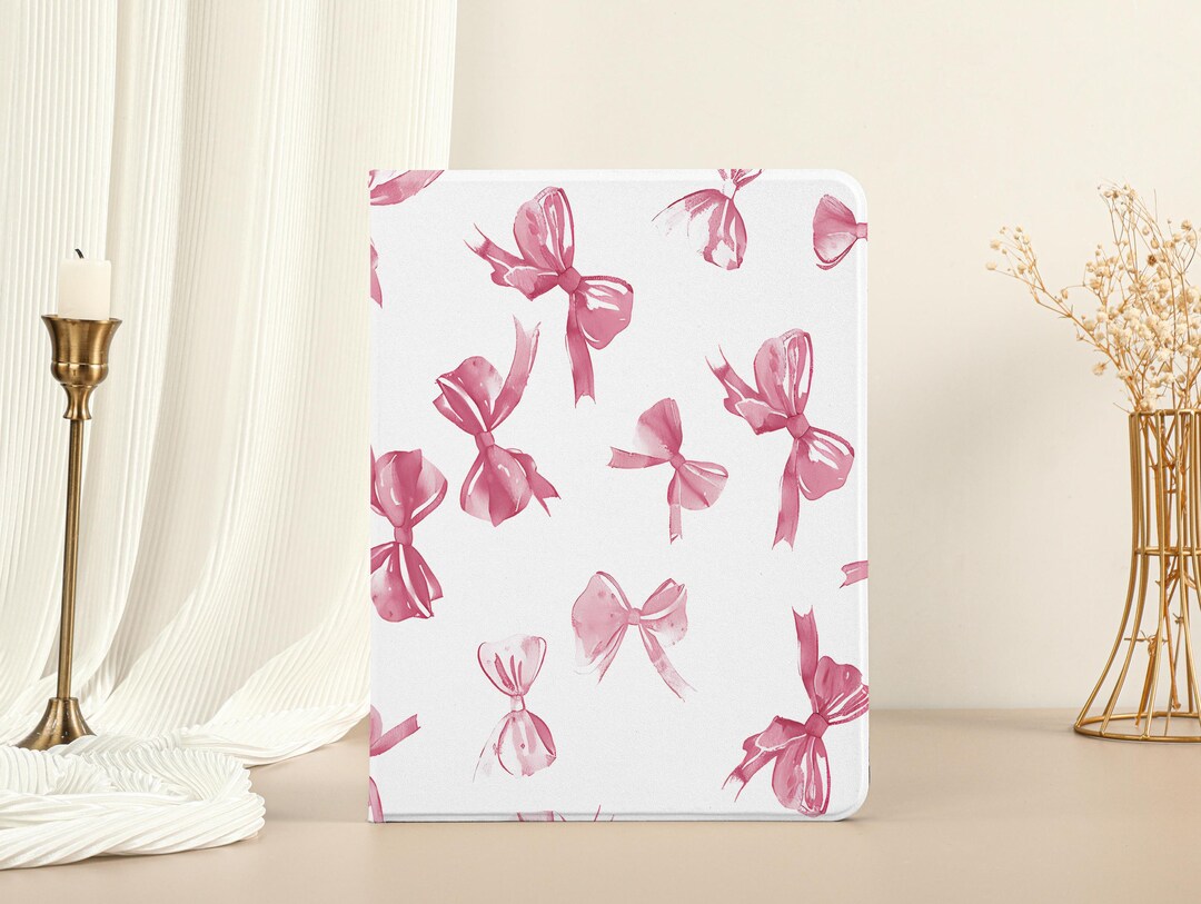 Floating Pink Bow iPad Air 4 iPad Pro 12.9 Case, iPad 10.2 iPad 9.7 ...