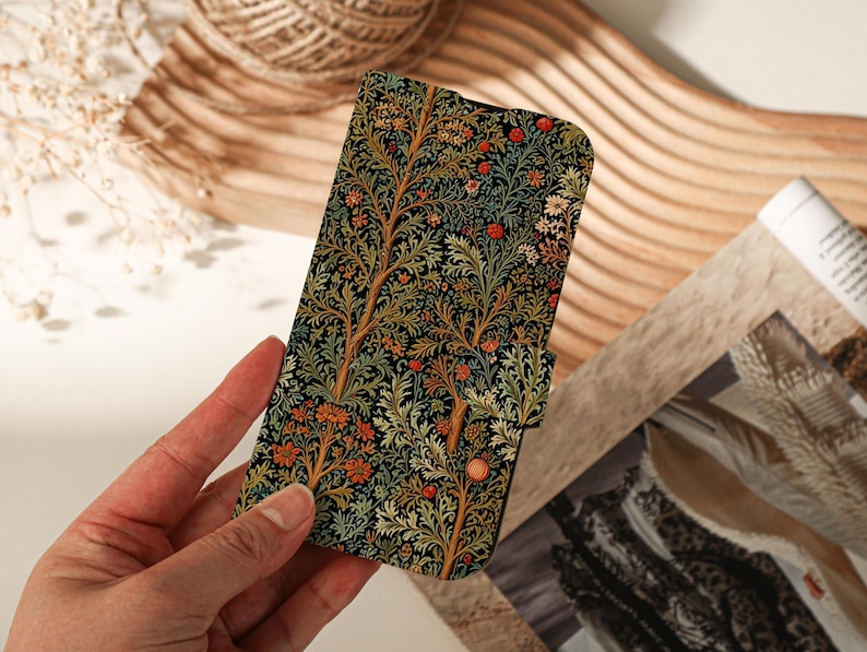 William Morris Forest Print Flip Wallet Cases for iPhone 17 16 15 14 13 ...