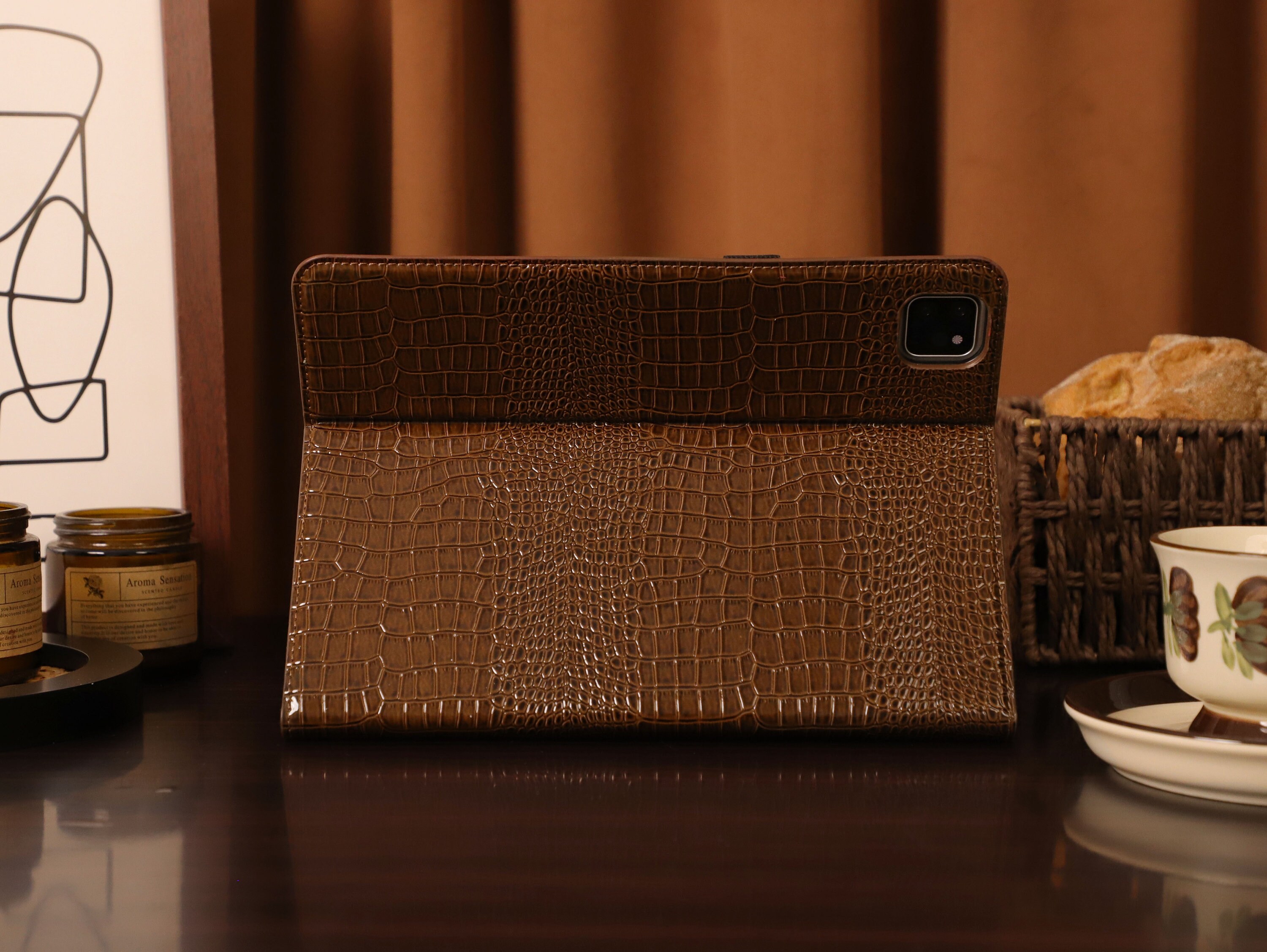 Smooth Brown Leather iPad Air 4 5 iPad Pro 12.9 Case, iPad 10.2 iPad 9. ...