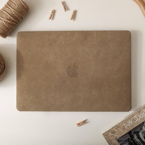 Brown Matte MacBook Hard Case,custom Floral Vegan Leather MacBook Cover ...