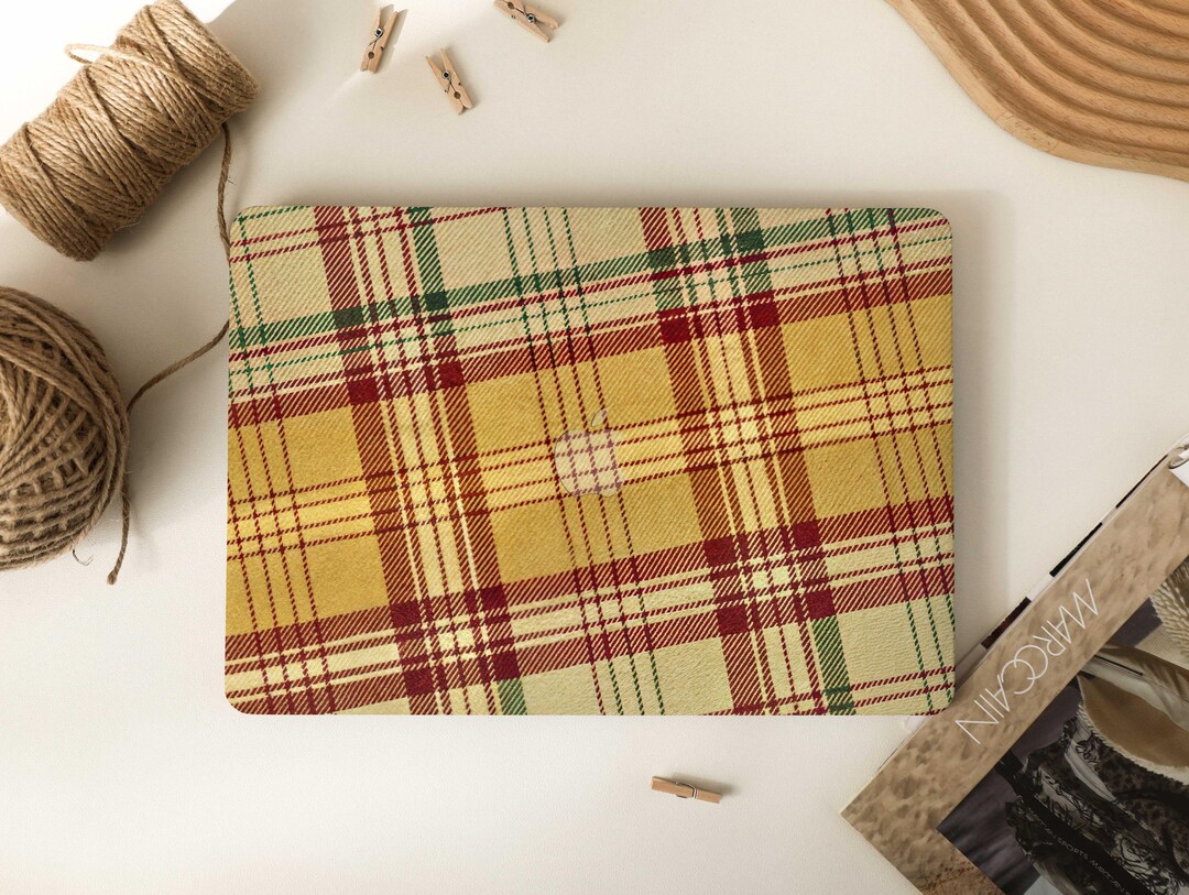 Retro Yellow Plaid Prints MacBook Case for MacBook Pro 16 15 MacBook ...