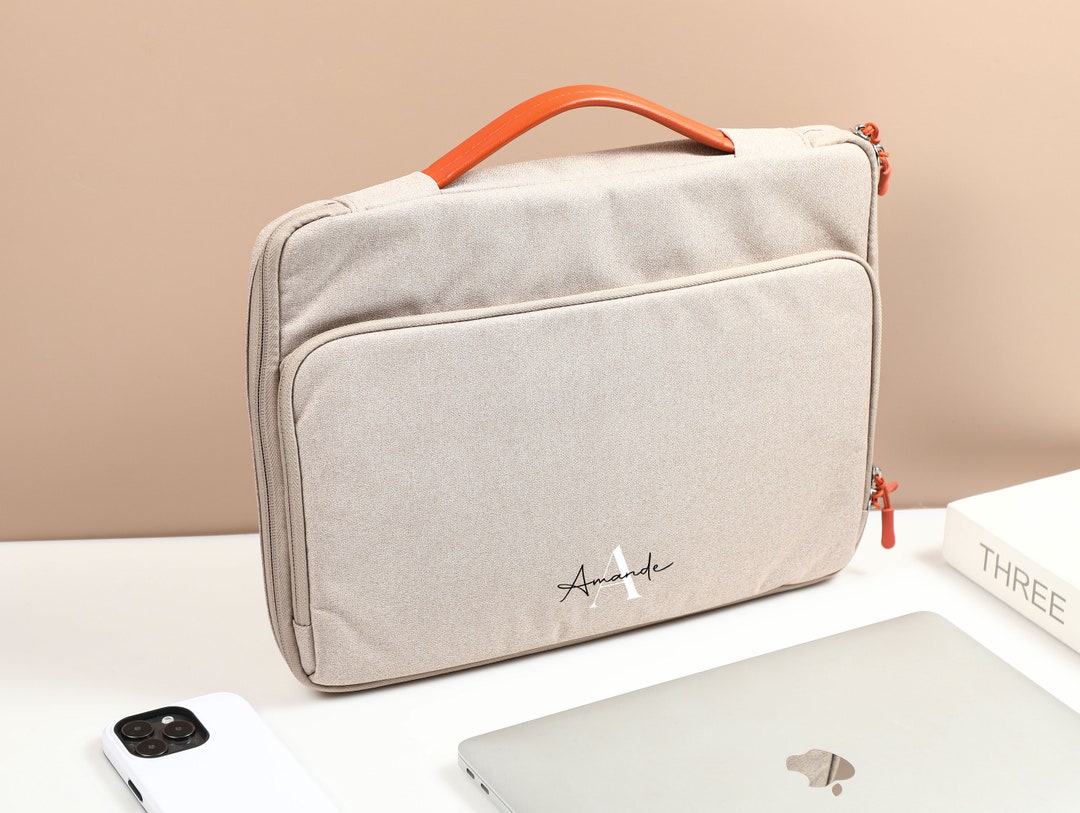 Personalized 15.6" Laptop Bag With Zipper, Monogram Laptop Bag, Initial ...