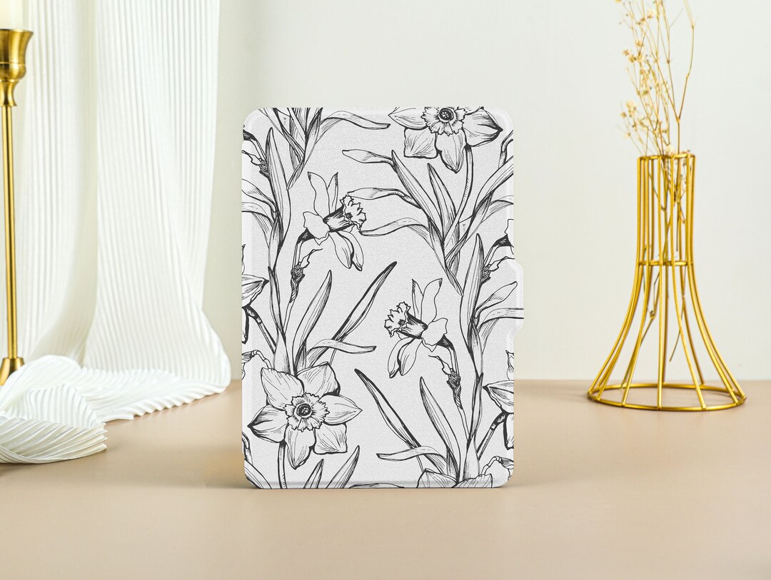 Minimal Outline Floral Kindle Case Kindle Paperwhite 11th Generation ...