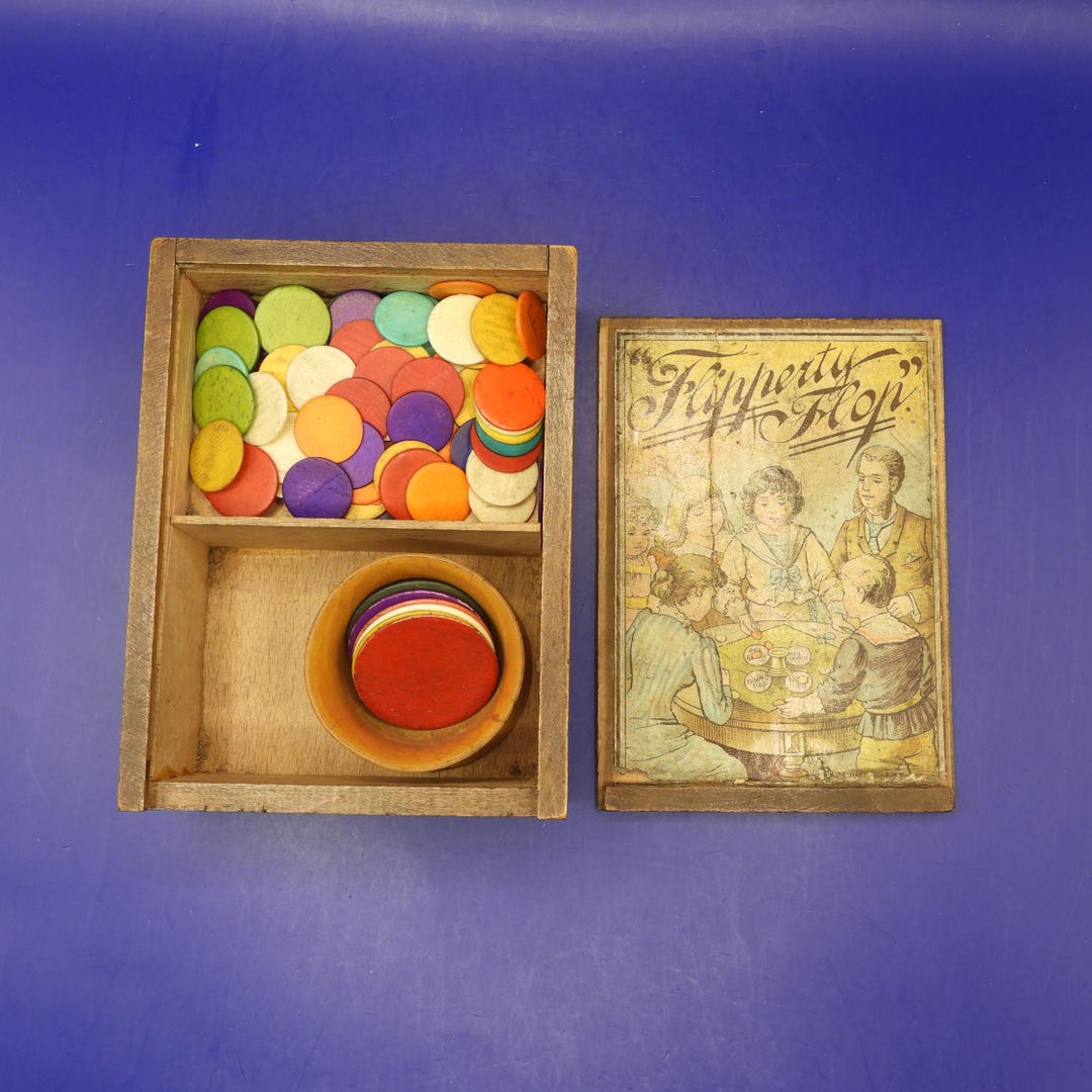 Rare Antique Classic Tiddlywinks Game... Original Antique 1900s German ...