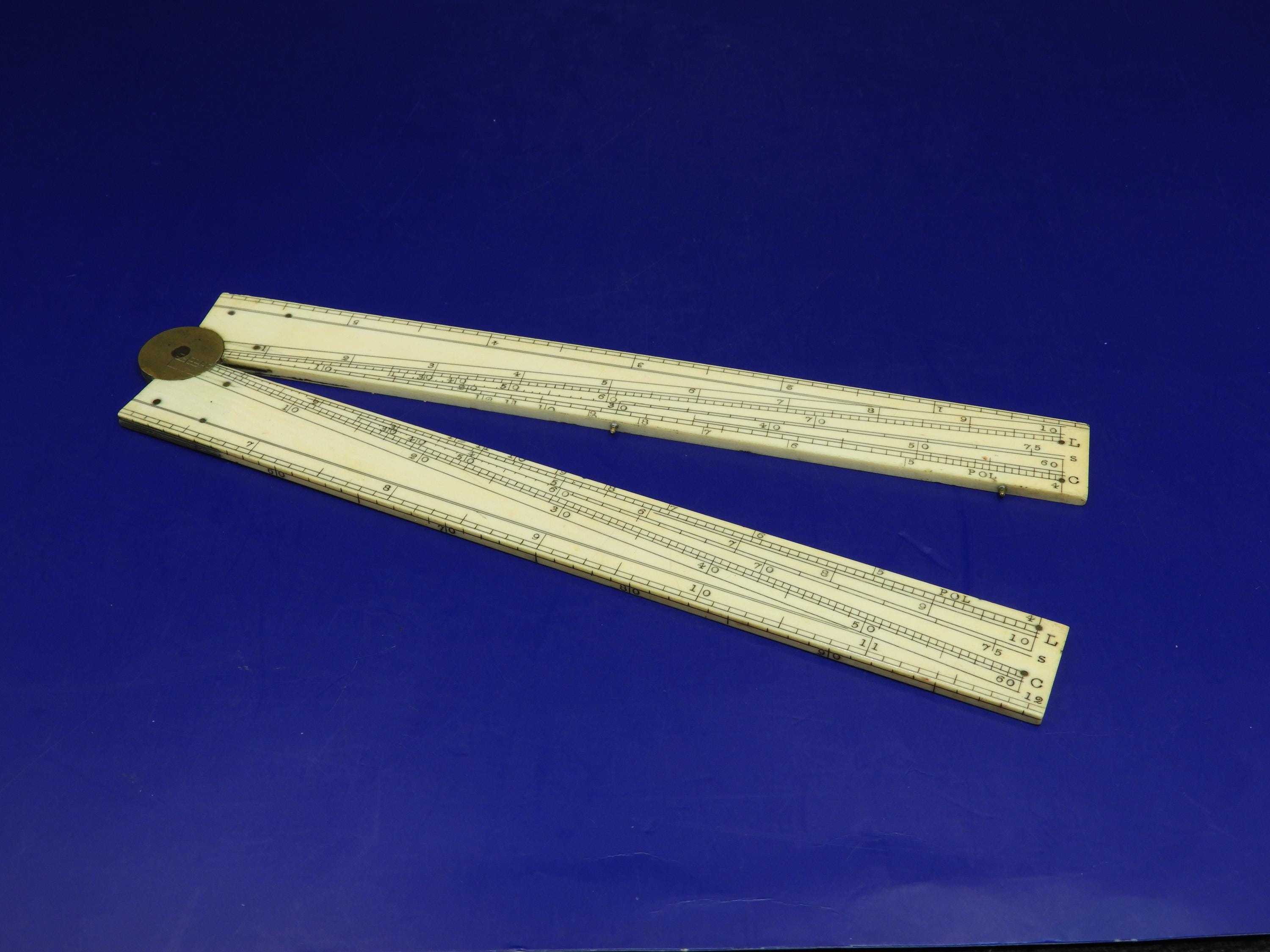 Antique Ruler Sector Instrument. 19th Century Sector. Brass Hinge ...