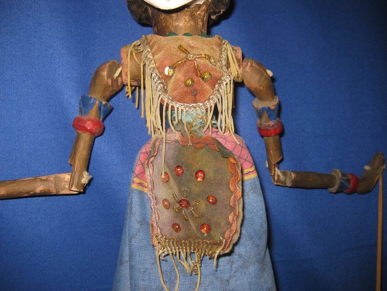 Antique Wayang Golek Stick-rod Puppet Java Indonesia Wooden Hand Made ...