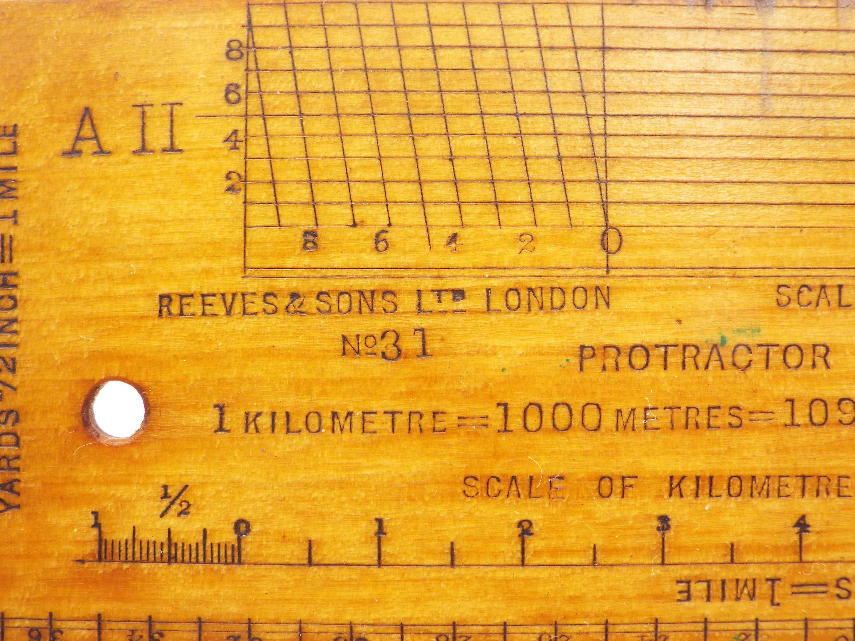 Antique Boxwood Scale 6 Ruler Protractor. Boxwood Ruler - Etsy