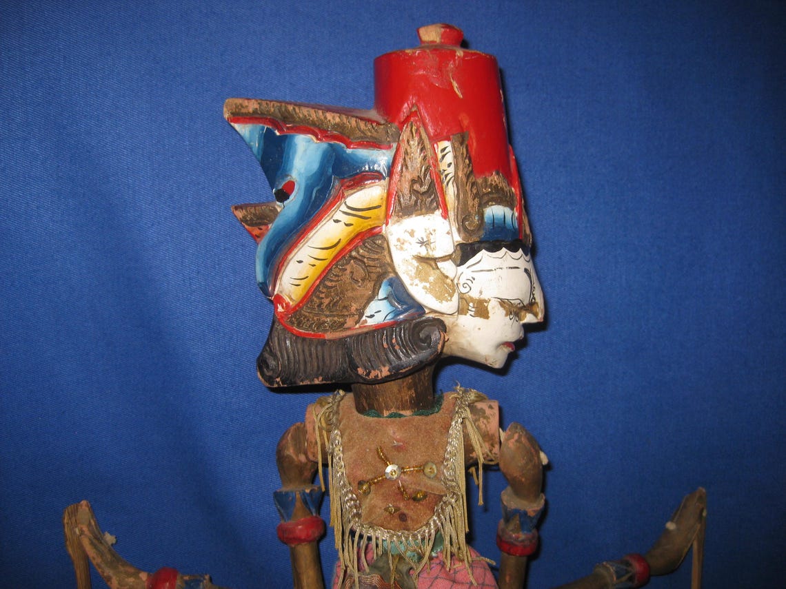 Antique Wayang Golek Stick-rod Puppet Java Indonesia Wooden Hand Made ...