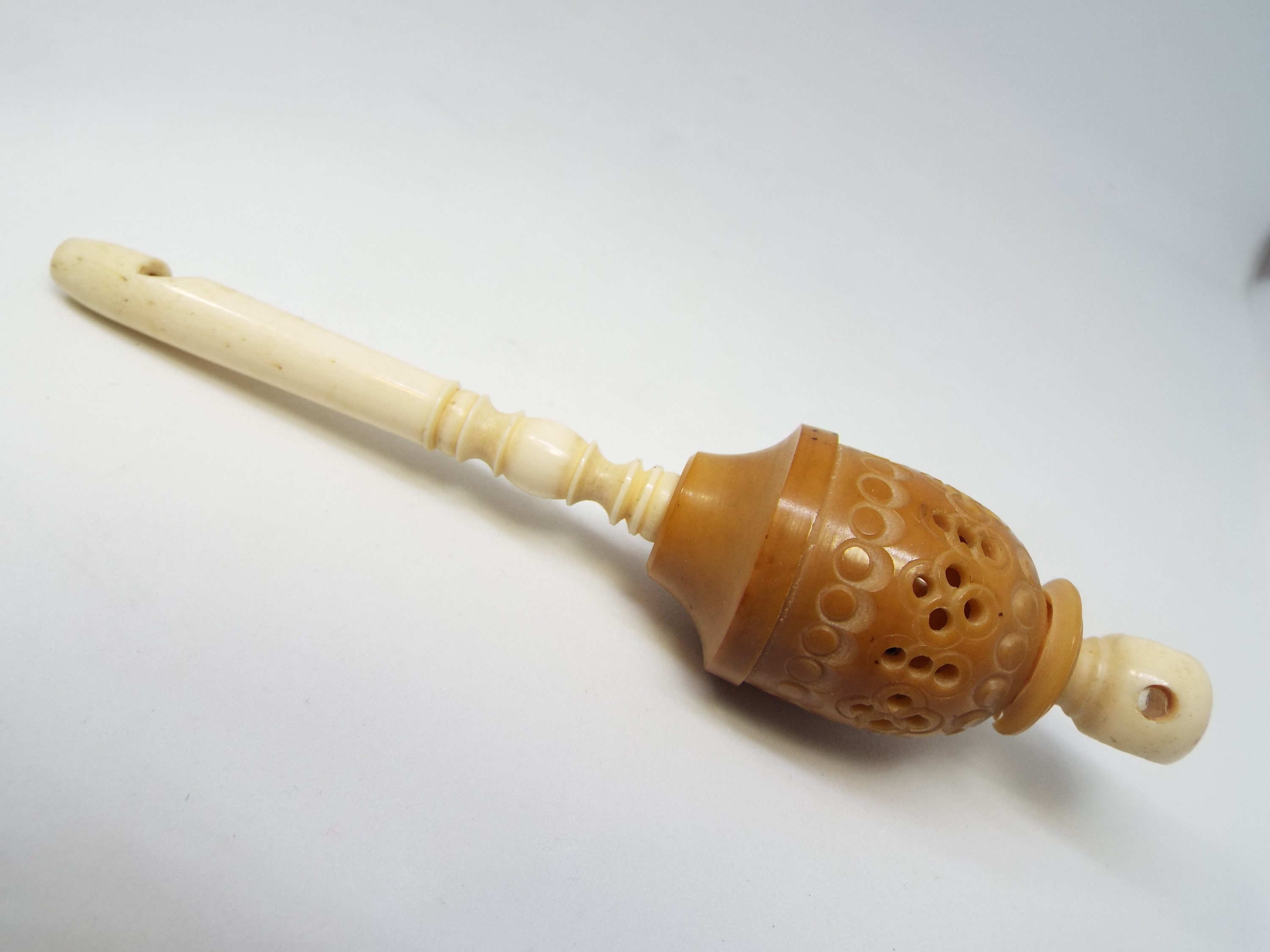 Antique Stanhope C.1890 Eiffel Tower Coquille Nut Babies Rattle and ...