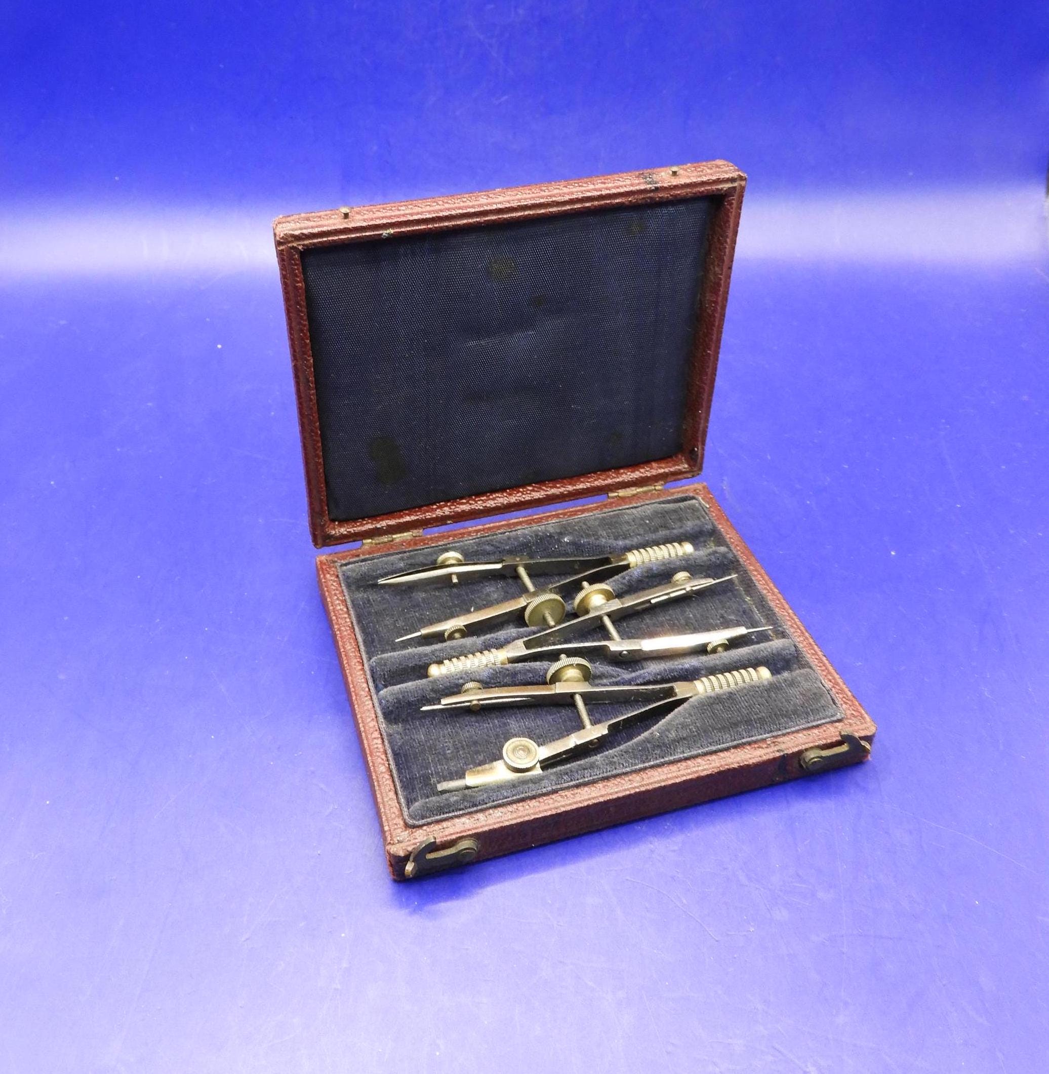 Antique Edwardian Era Drawing Compass Set Engineering / Surveying ...