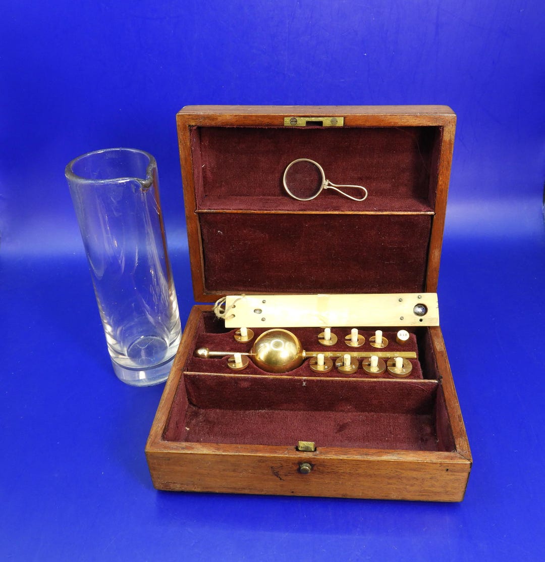 Antique Sikes Hydrometer Set: T.O. Blake, London - Complete in Mahogany ...