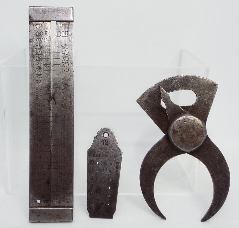 Antique Vintage Watchmakers Gauges Two Various Plate by Martin H.G Fils ...
