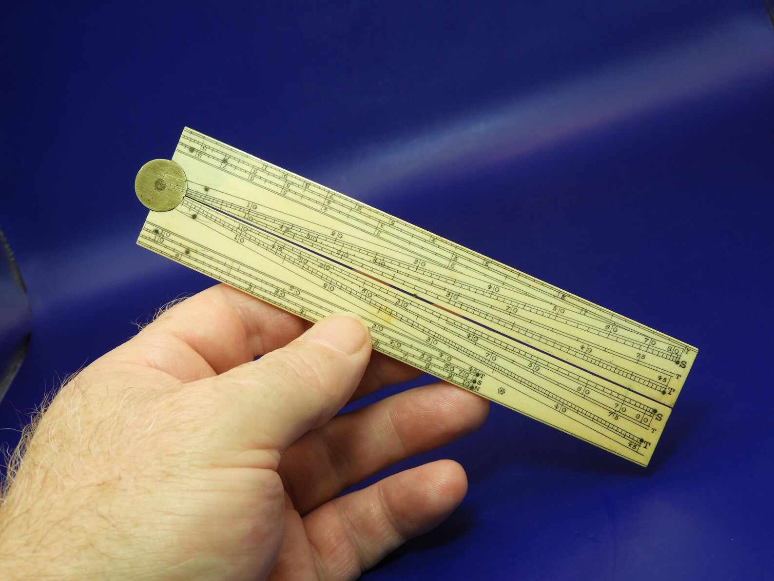 Antique Ruler Sector Instrument. 19th Century Sector. Brass Hinge ...