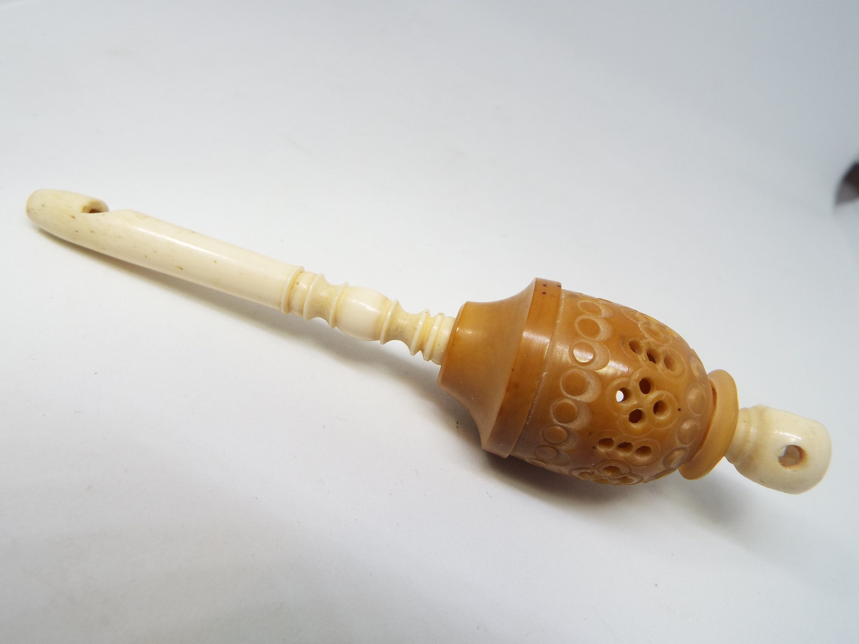 Antique Stanhope C.1890 Eiffel Tower Coquille Nut Babies Rattle and ...