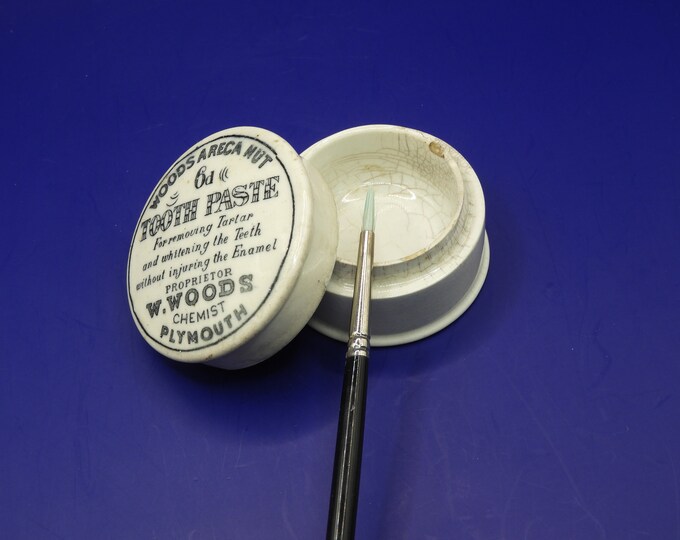 Antique Victorian Ironstone Pot Lid. Tooth Paste W. Woods Plymouth ...