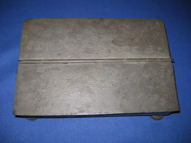 Antique 18th Century Rectangular Pewter Desk Inkwell Holder / Stand ...