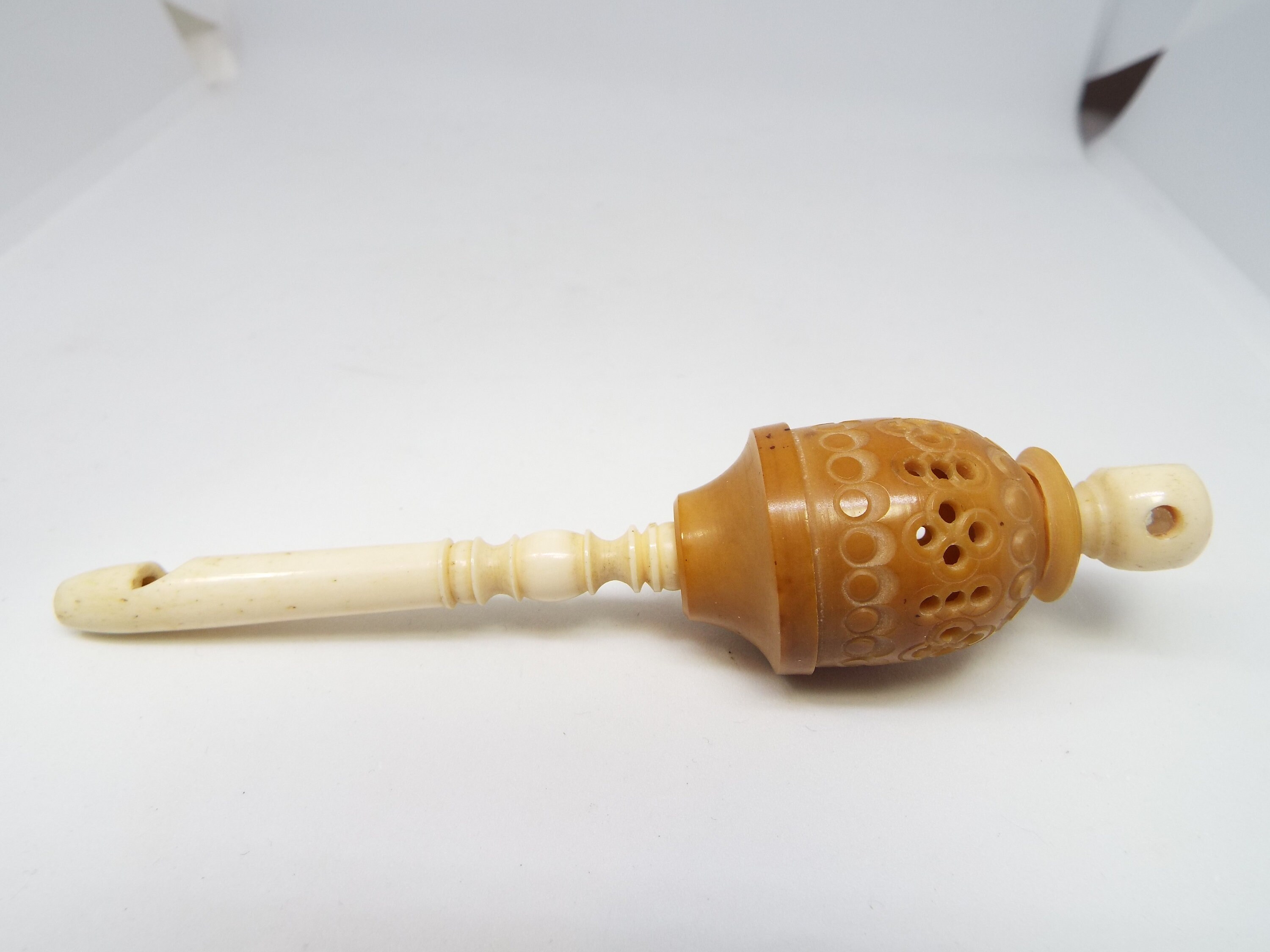 Antique Stanhope C.1890 Eiffel Tower Coquille Nut Babies Rattle and ...