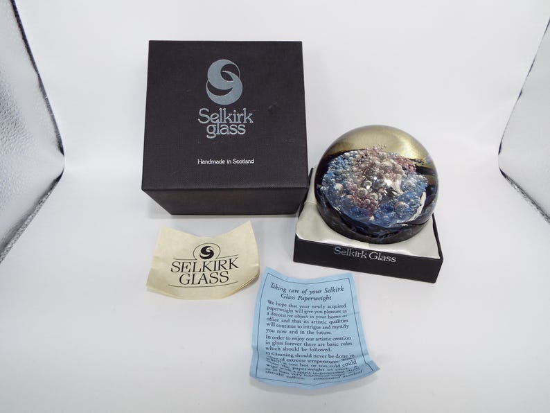 Large Silkirk Glass Paperweight Scottish Collectible Glass. Original ...