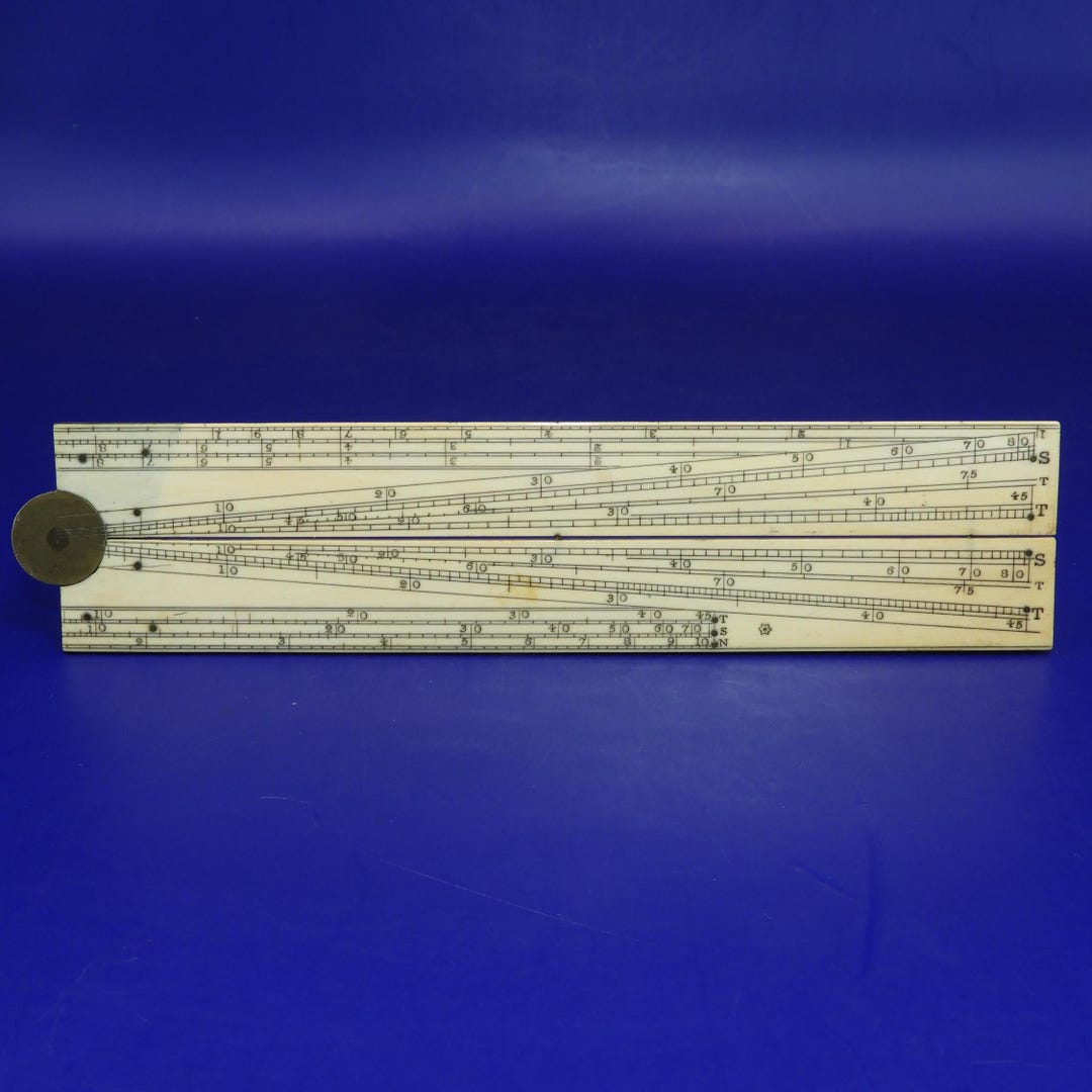 Antique Ruler Sector Instrument. 19th Century Sector. Brass Hinge ...
