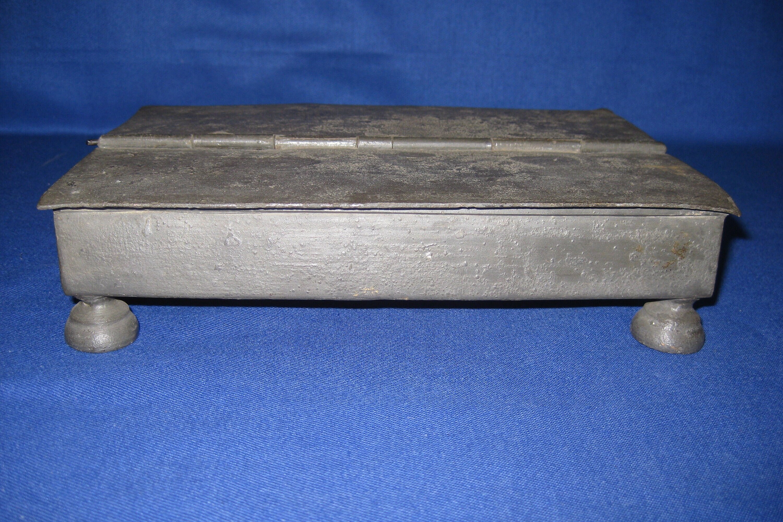 Antique 18th Century Rectangular Pewter Desk Inkwell Holder / Stand ...