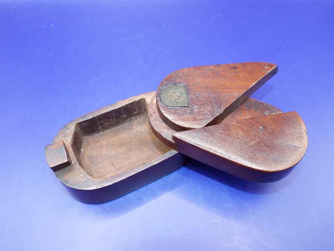 Antique Small Box Victorian Mahogany Wooden Snuff Box With Puzzle Lid ...