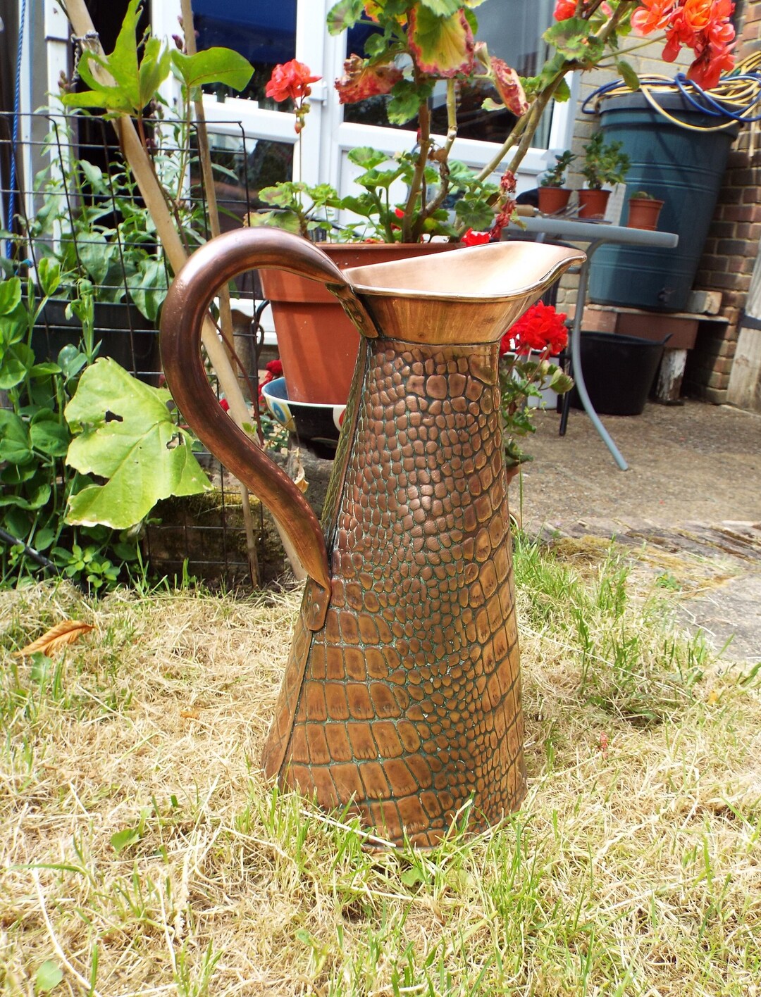 Antique Art Nouveau Copper Lizard Skin Water Jug No 6 by - Etsy