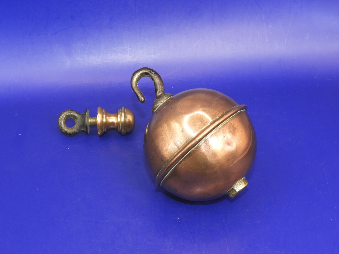 Antique Copper Weight.... Victorian Round Copper Weight Roasting Spit ...