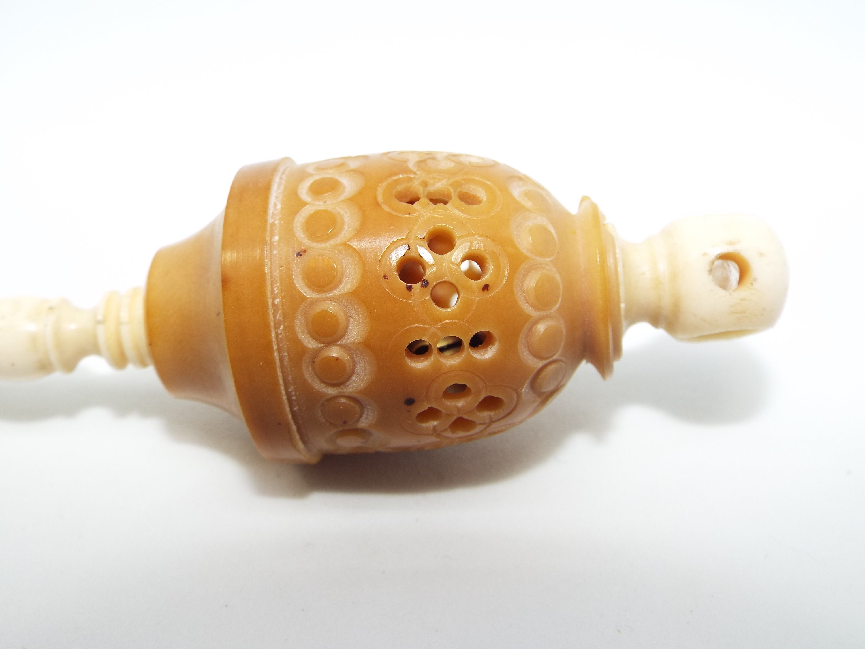 Antique Stanhope C.1890 Eiffel Tower Coquille Nut Babies Rattle and ...