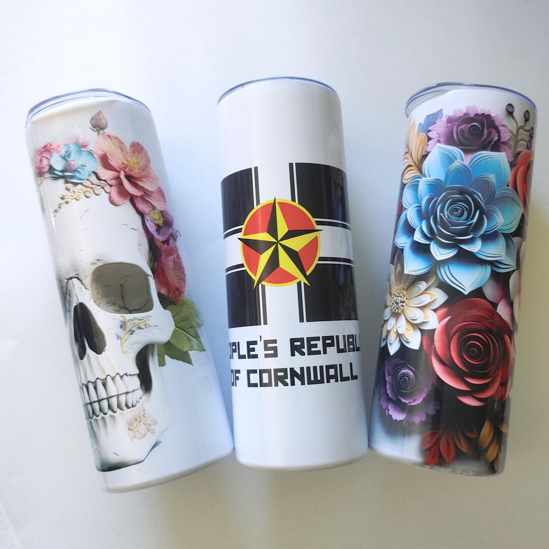 Custom Printed Stainless Steel Tumblers 20oz / 590ml With Metal Straw ...