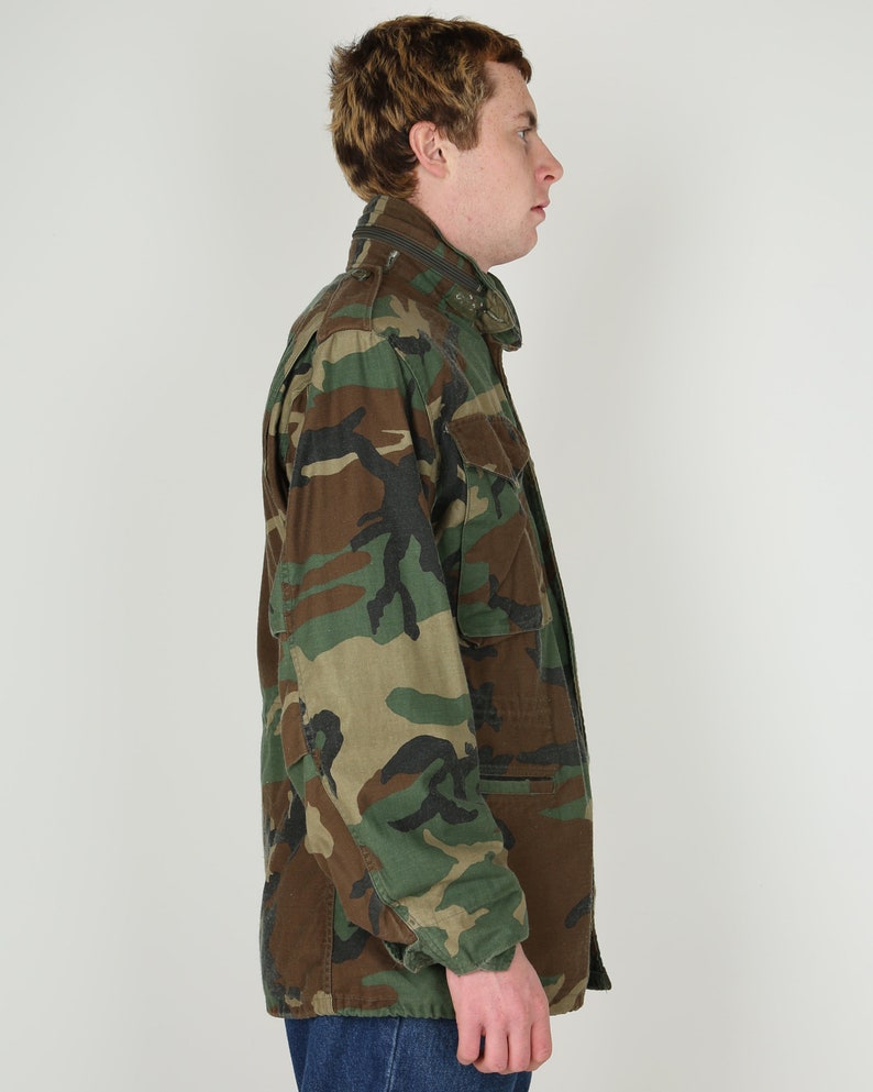 1991 Vintage US Army M81 Woodland Camouflage M65 Field Jacket Small ...