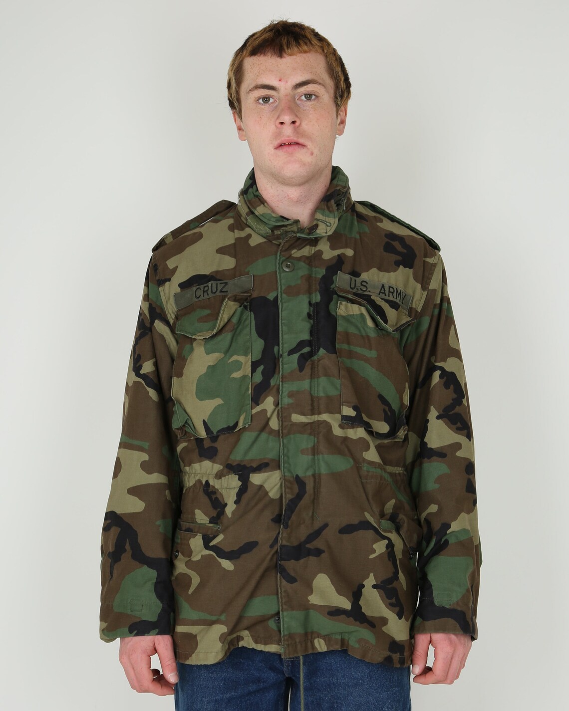 1987 Vintage US Army M81 Woodland Camouflage M65 Field Jacket Small ...