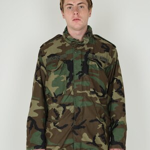 1987 Vintage US Army M81 Woodland Camouflage M65 Field Jacket Small ...