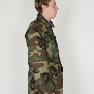 1987 Vintage US Army M81 Woodland Camouflage M65 Field Jacket Small ...