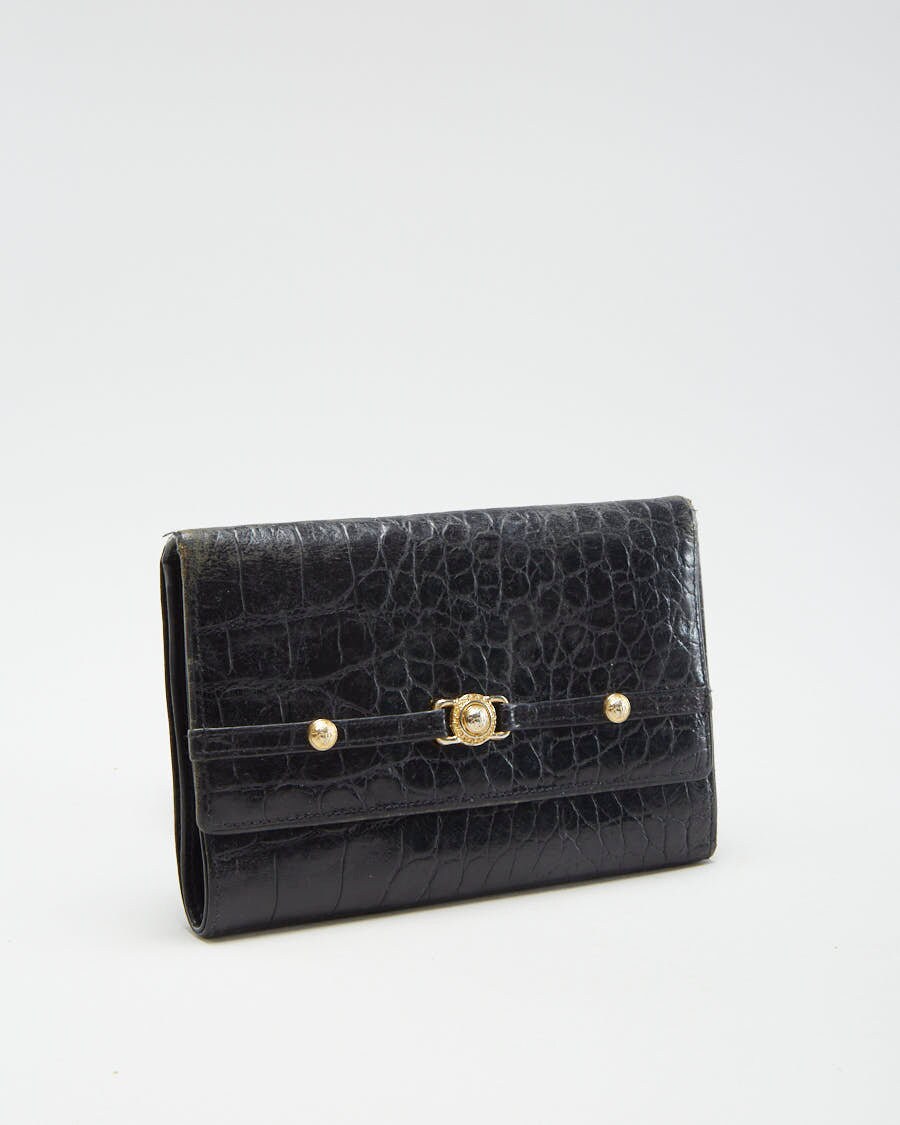 Vintage 80s Leather Gianni Versace Pebbled Wallet O/S - Etsy