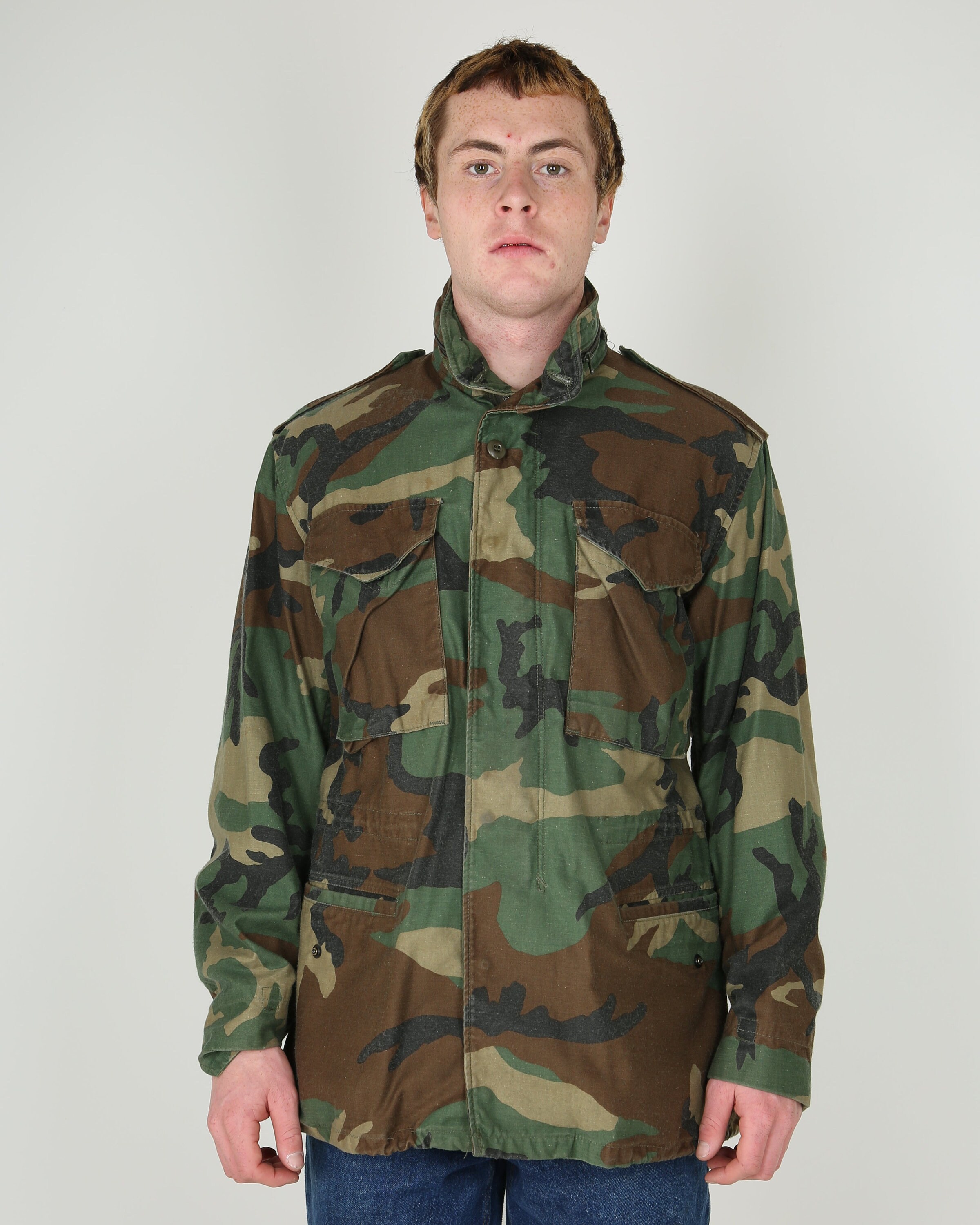 1991 Vintage US Army M81 Woodland Camouflage M65 Field Jacket Small ...