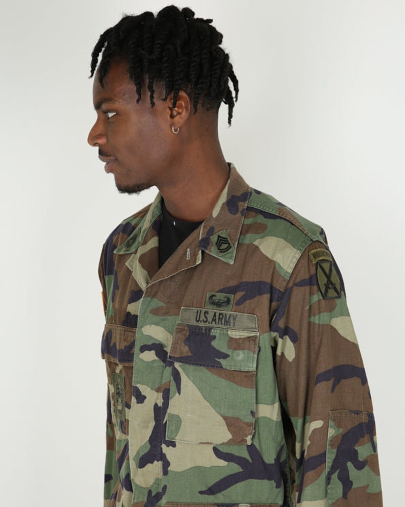 1990s Vintage US Military M81 Woodland BDU Combat Coat Medium - Etsy
