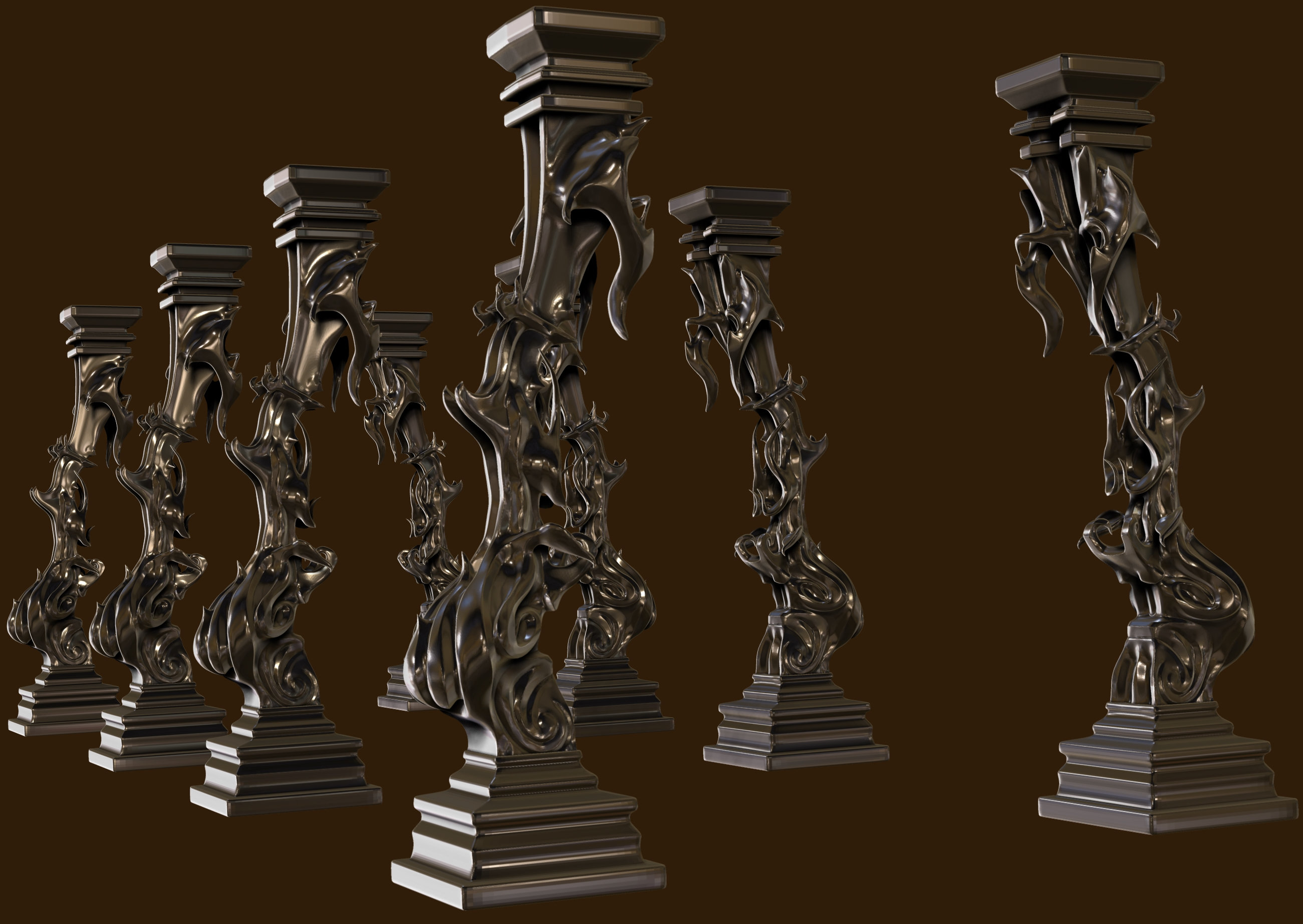 Stl File 3d Printing Model Fantasy Column Architecture - Etsy