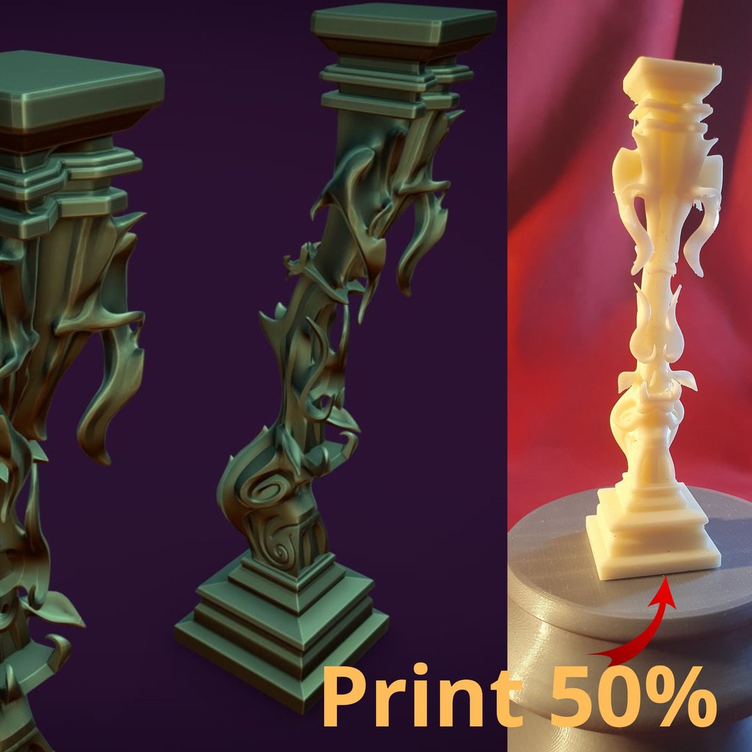 Stl File 3d Printing Model Fantasy Column Architecture Style Mucha, Hr ...