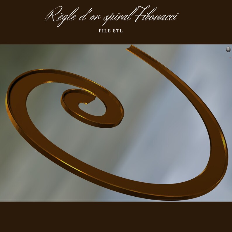 Archivo stl para imprimir regla espiral dorada Fibonacci herramienta práctica para artistas ...