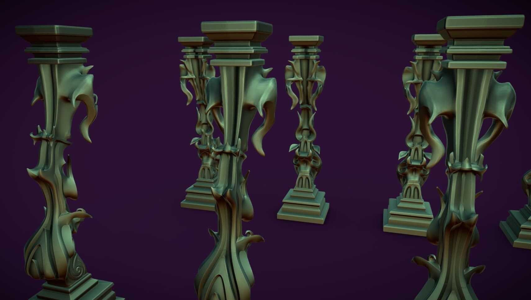 Stl File 3d Printing Model Fantasy Column Architecture Style Mucha, Hr ...