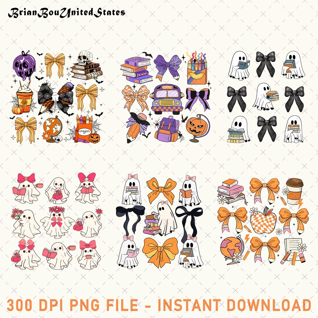 Halloween Coquette Teacher PNG Bundle, Coquette Bow Teacher Shirt, Cute ...