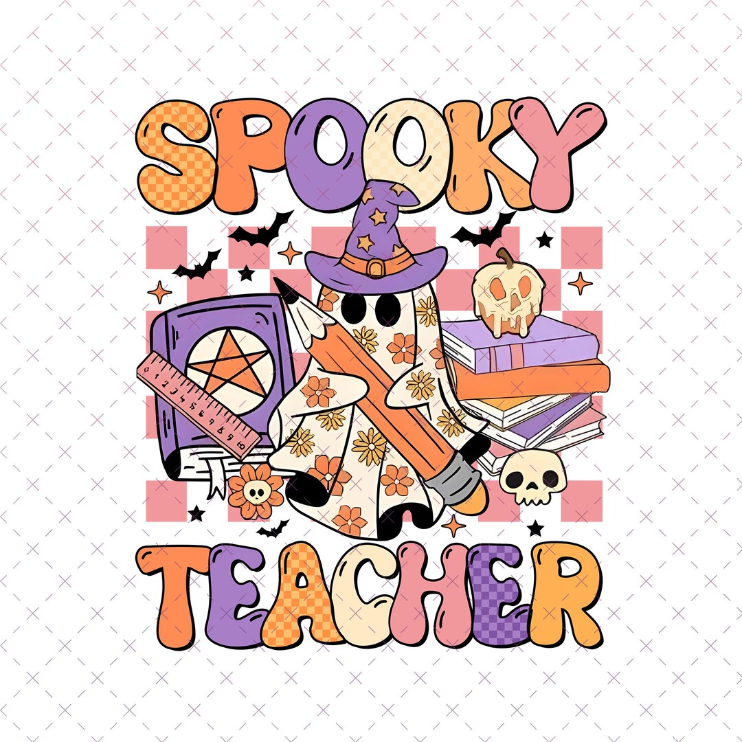 Spooky Teacher PNG, Halloween Teacher PNG, Ghost Reading Shirt, Teacher ...
